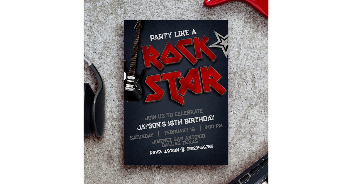 Party Like a Rockstar Invitation | Zazzle