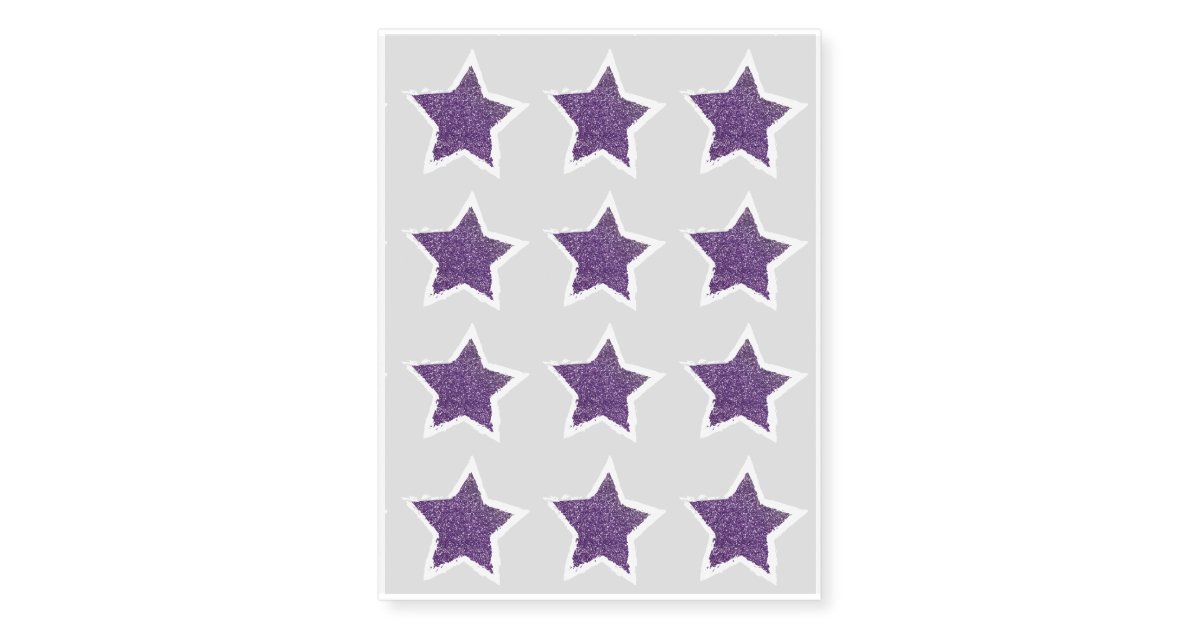 Party Like A Rockstar Purple Glitter Star Tattoo Zazzle