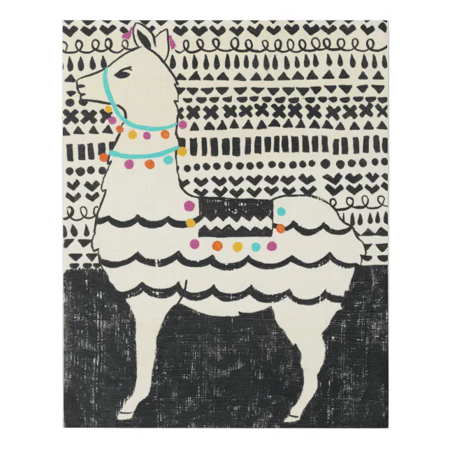 Party Llama Faux Canvas Print | Zazzle
