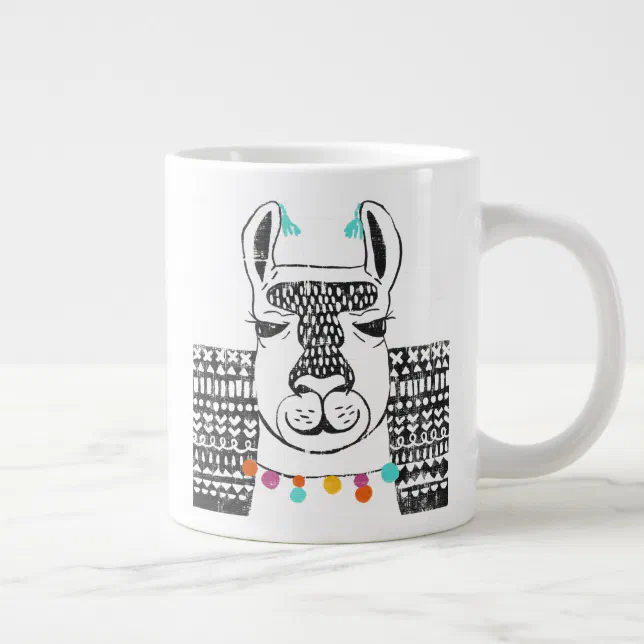 Party Llama - Portrait Giant Coffee Mug | Zazzle