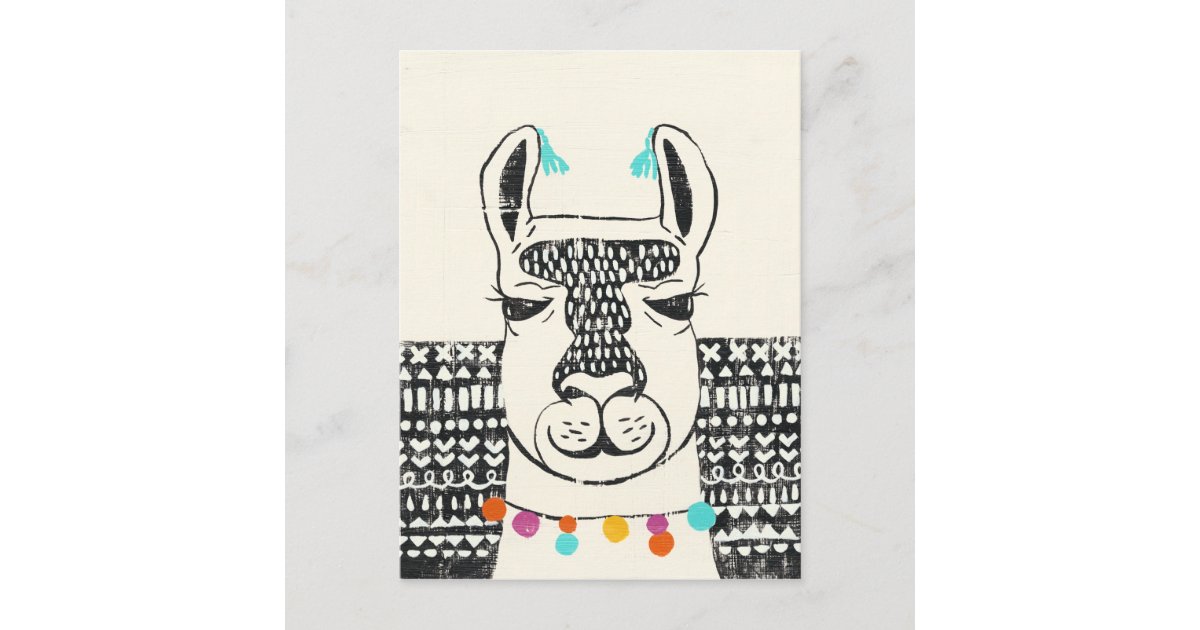 Party Llama - Portrait Postcard | Zazzle