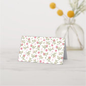 Party Name Place Card-Pink Rose Buds Place Card | Zazzle