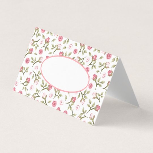 Party Name Place Card-Pink Rose Buds Place Card | Zazzle.com
