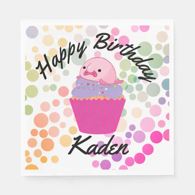 Party on Birthday Blobfish Paper Plate Napkins | Zazzle