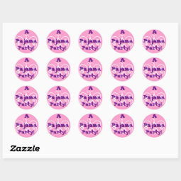 PARTY - Pajama Party with Festive Circles Sticker | Zazzle
