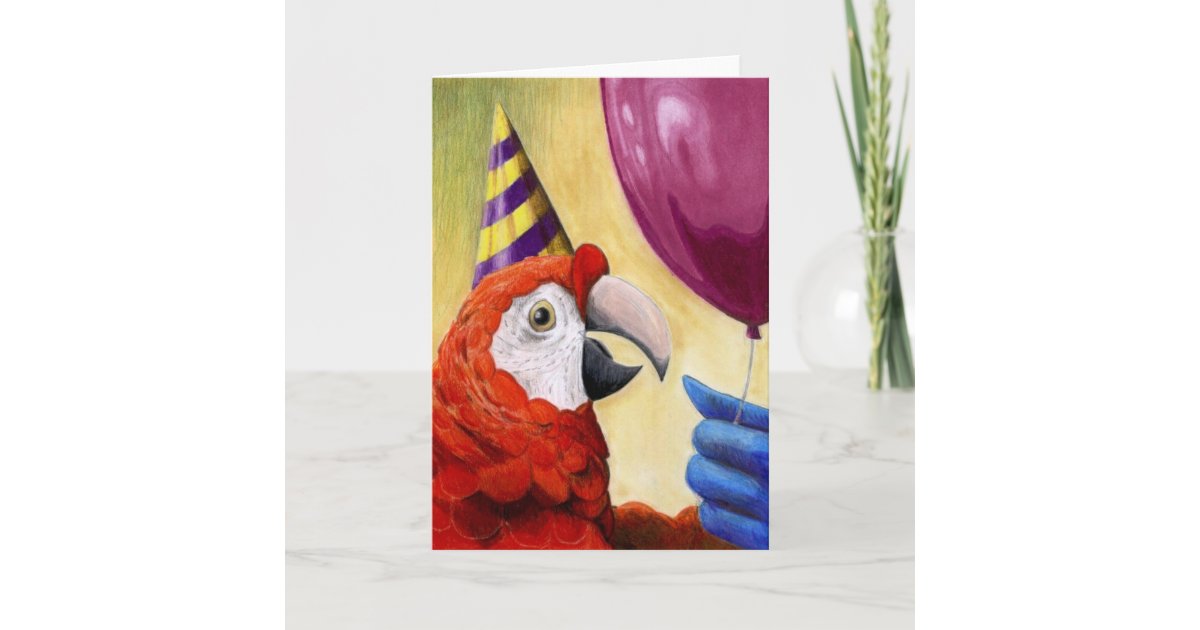 Party Parrot Birthday Card | Zazzle