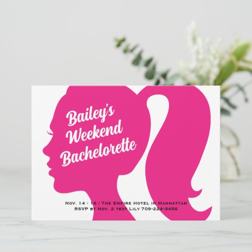 Party Pink Weekend Bachelorette Invitation | Zazzle