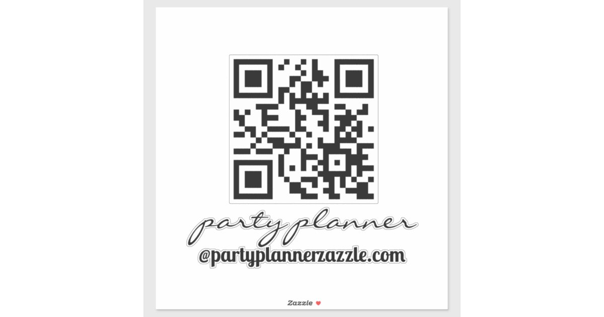 Party Planner Any Business QR Code Car Sticker | Zazzle
