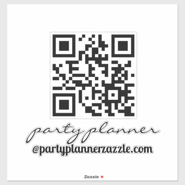 Party Planner Any Business QR Code Car Sticker | Zazzle