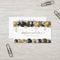Party Planner Black Gold Balloon QR Code Business Card | Zazzle