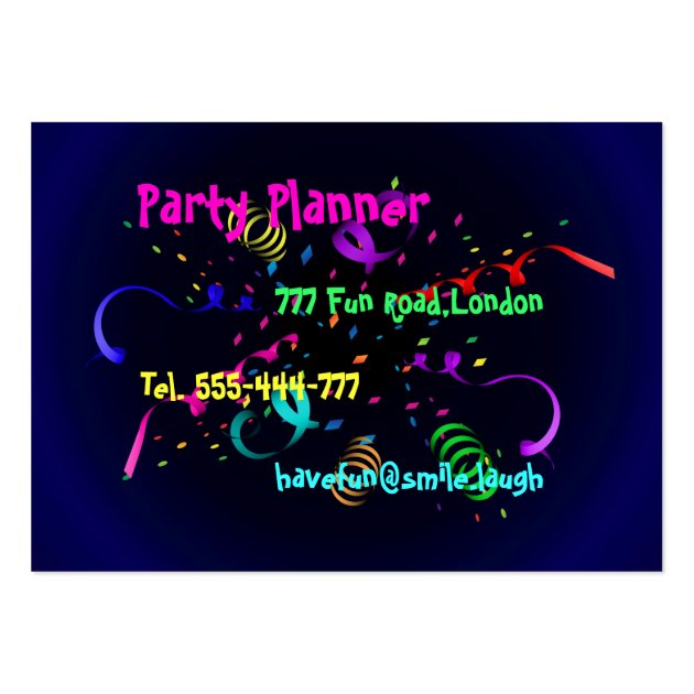 Party Planner Business Card Template