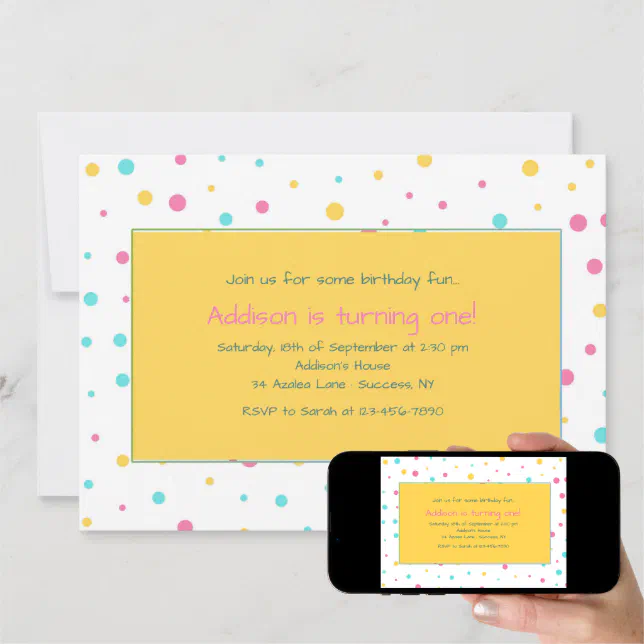 Party Polka Dot Invitation | Zazzle