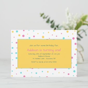 Party Polka Dot Invitation | Zazzle