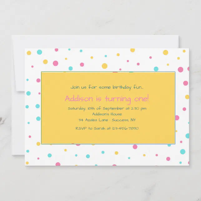 Party Polka Dot Invitation | Zazzle