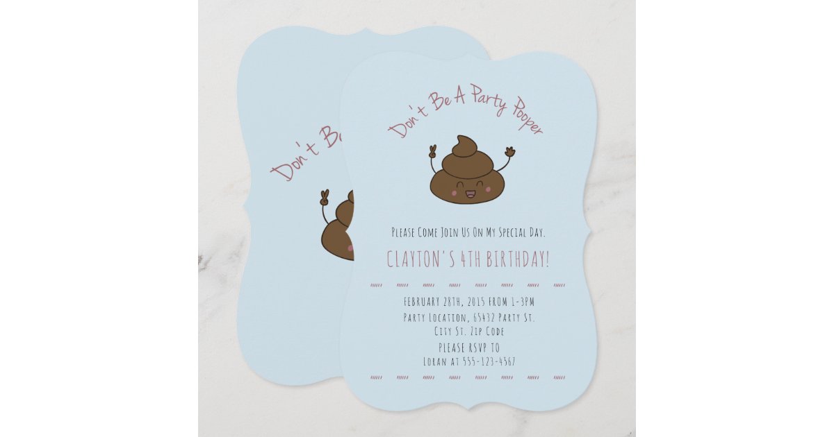 Party Pooper Birthday Invitations | Zazzle