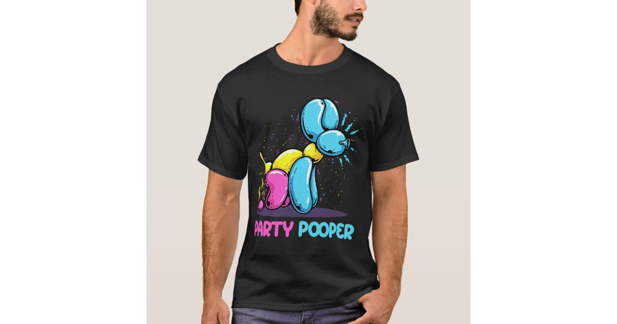 Party Pooper Kidcore Balloon Dog Birthday Balloon T-Shirt | Zazzle