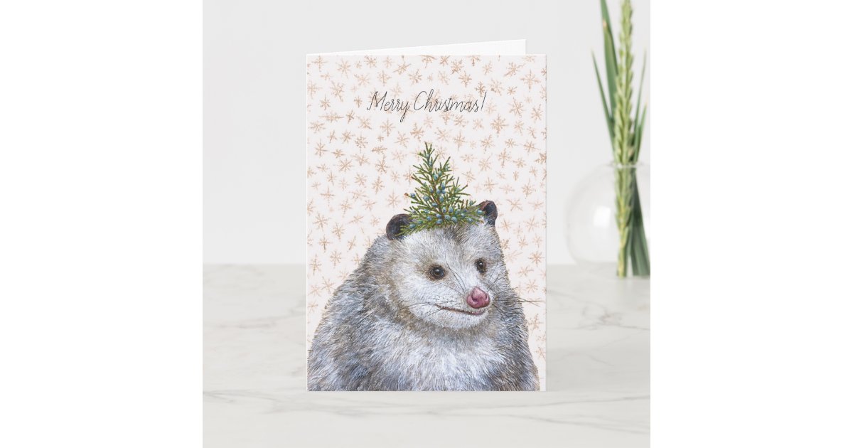 Party 'Possum Christmas card | Zazzle
