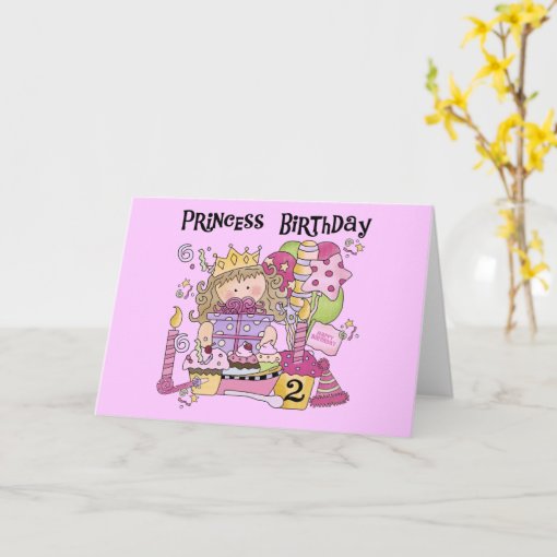 Party Princess 2nd Birthday Tshirts and Gifts Card | Zazzle