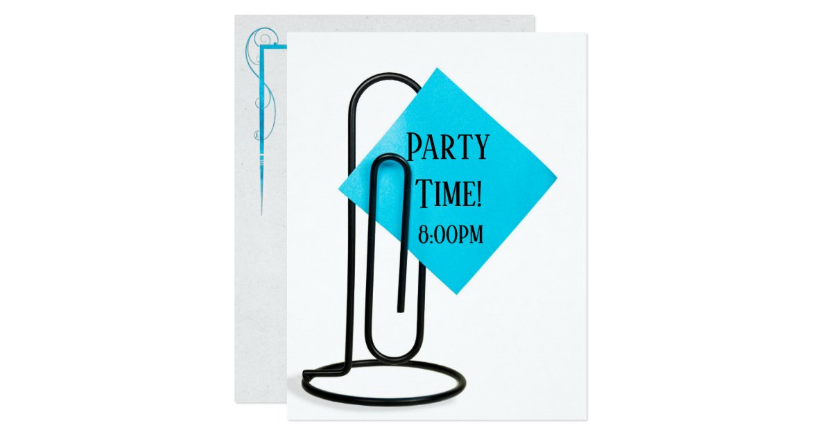 party reminder on black clip invitation | Zazzle.com