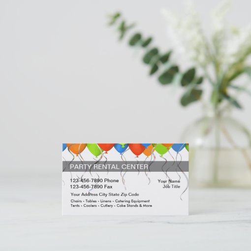 Party Rental Business Cards | Zazzle