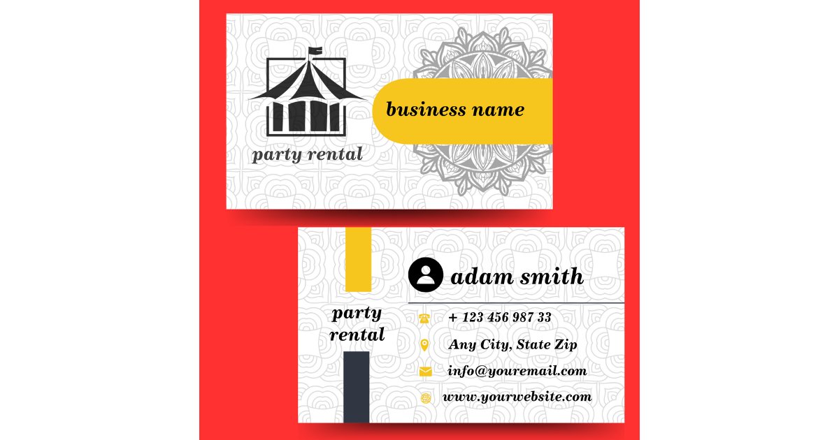 party rental business cards | Zazzle