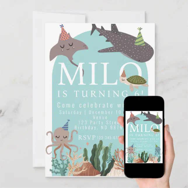 Party (Sea) Animals Birthday Invitation | Zazzle