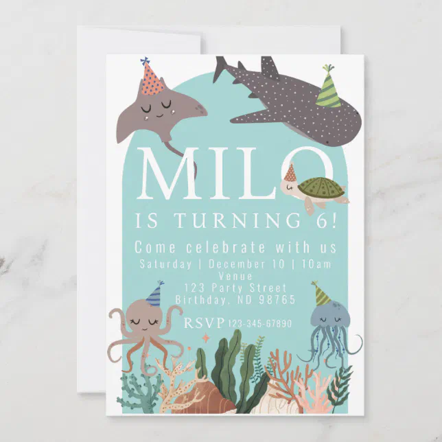 Party (Sea) Animals Birthday Invitation | Zazzle