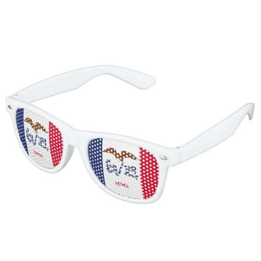 Party Shades Sunglasses with flag of Iowa, USA | Zazzle