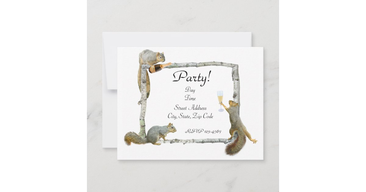 Party Squirrels Invitation | Zazzle