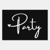 Party this way arrow black left Yard Sign | Zazzle