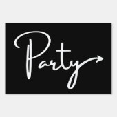 Party this way arrow black right Yard Sign | Zazzle