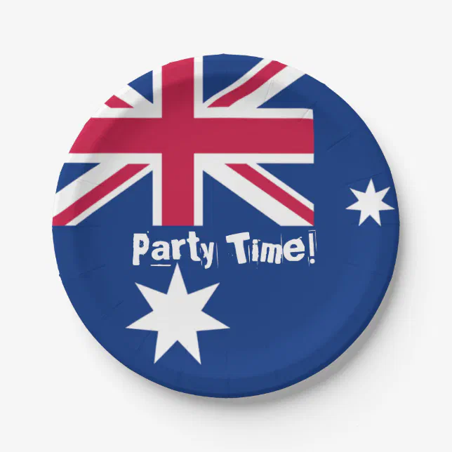 Party Time Australian Flag Paper Plates | Zazzle
