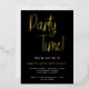 Party Time Birthday Gold Foil Invitation | Zazzle