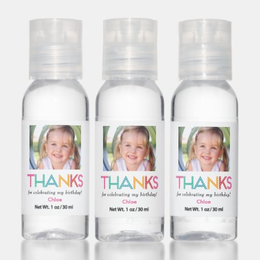 Party Time Birthday Party Personalized Favors Hand Sanitizer | Zazzle