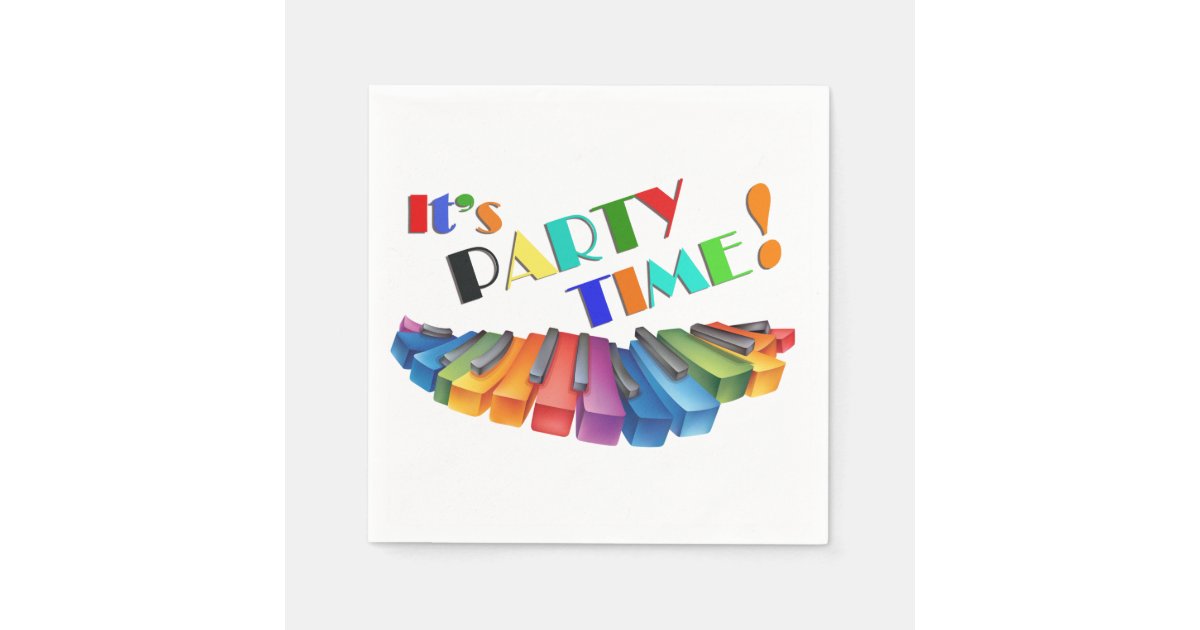 Party Time Colorful Keyboard Paper Napkins | Zazzle