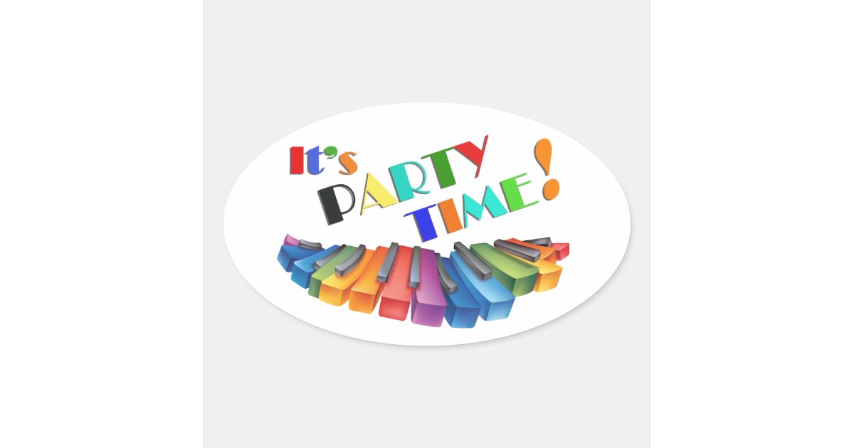 Party Time Colorful Sticker | Zazzle