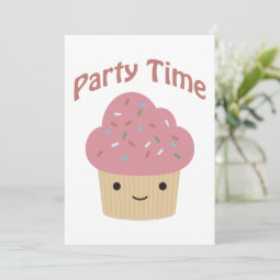 Party Time! Cute Cupcake Party Invitation | Zazzle