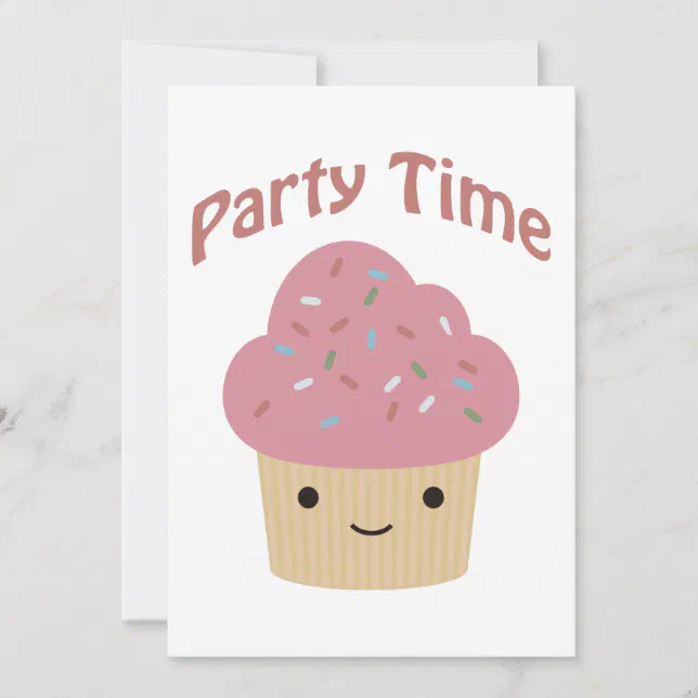 Party Time! Cute Cupcake Party Invitation | Zazzle