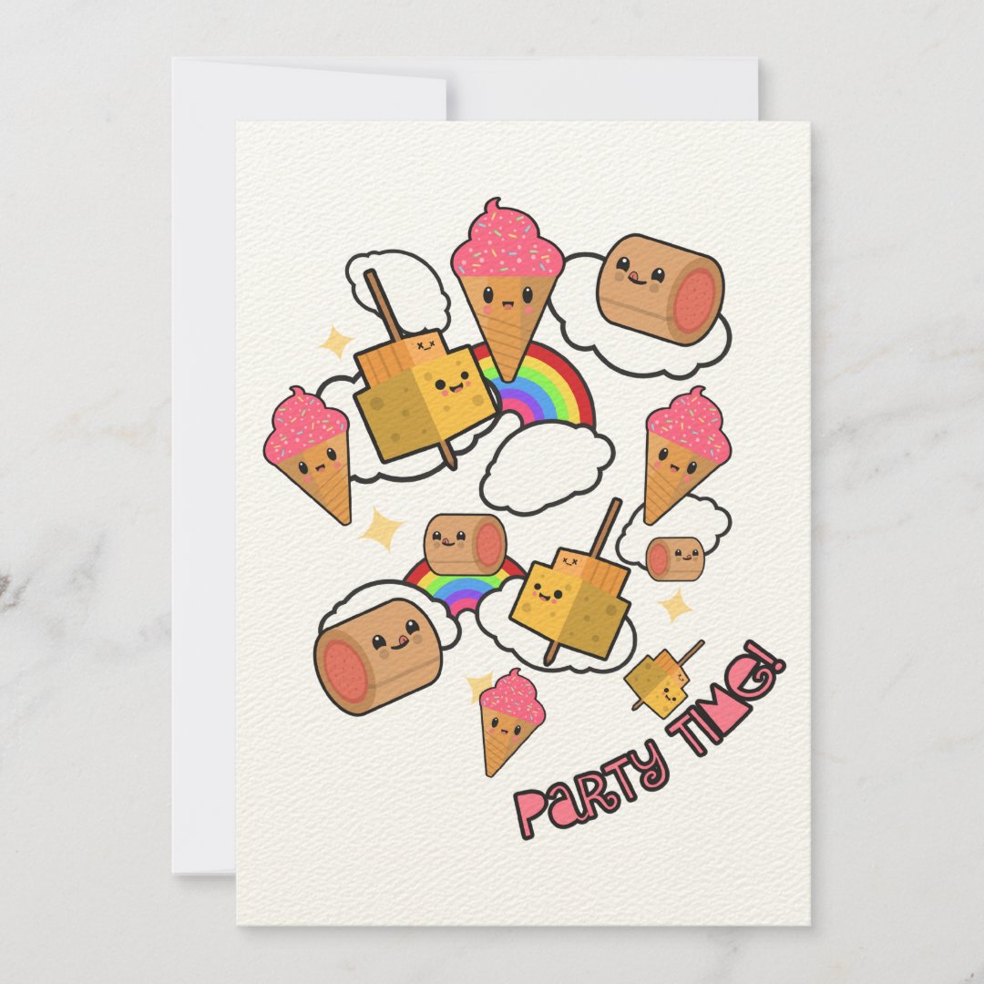 Party Time Food Birthday Invitation | Zazzle