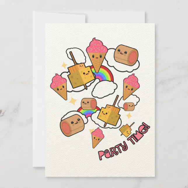 Party Time Food Birthday Invitation | Zazzle