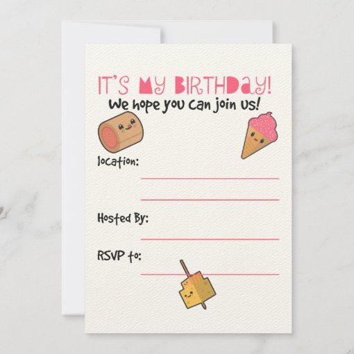 Party Time Food Birthday Invitation | Zazzle