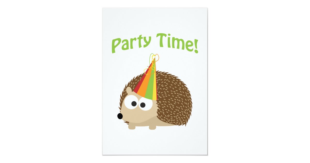 Party Time! Hedgehog Party Invitation | Zazzle.com