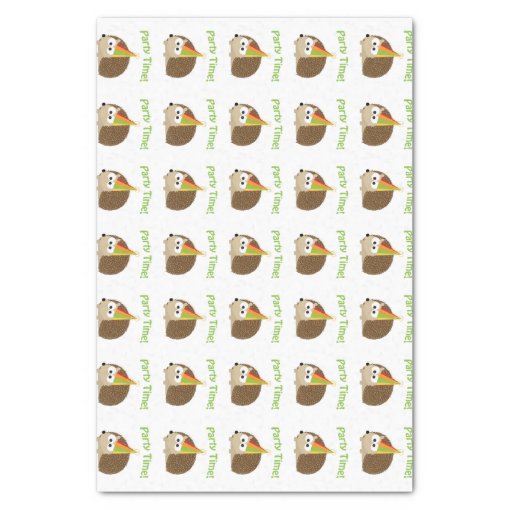Party Time Hedgehog Tissue Paper | Zazzle