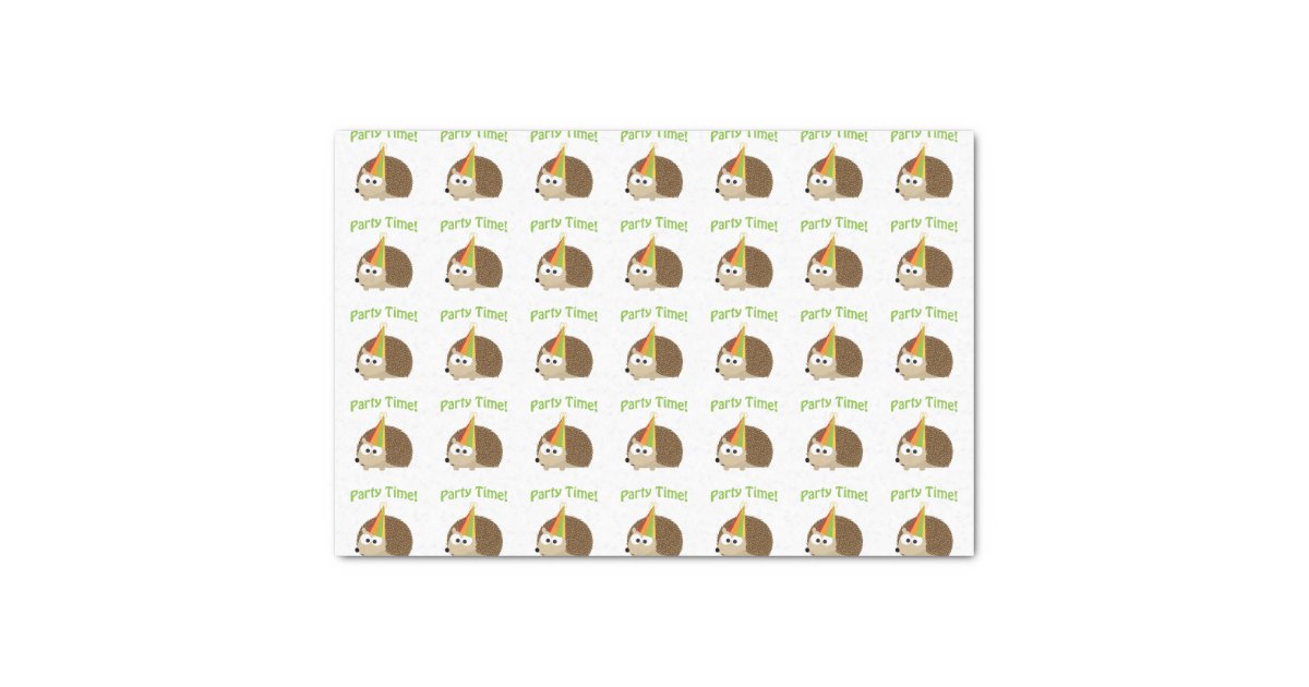 Party Time Hedgehog Tissue Paper | Zazzle