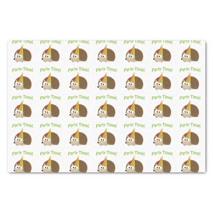 Party Time Hedgehog Tissue Paper | Zazzle