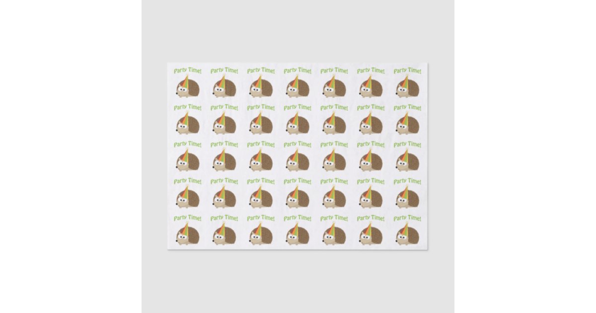 Party Time Hedgehog Tissue Paper | Zazzle