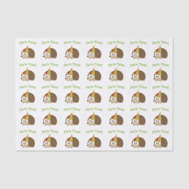 Party Time Hedgehog Tissue Paper | Zazzle