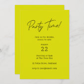 Party Time | Lime Green Modern Minimalist Stylish Invitation | Zazzle