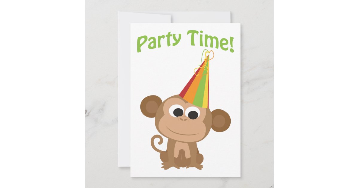 Party Time! Monkey Party Invitation | Zazzle
