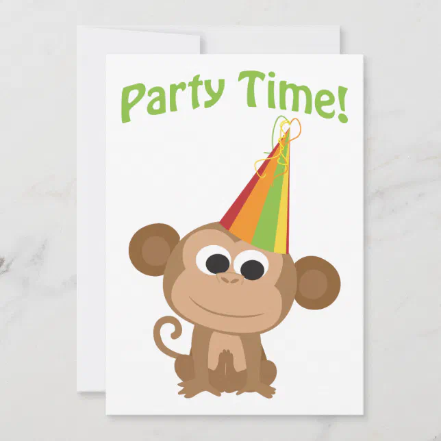 Party Time! Monkey Party Invitation | Zazzle